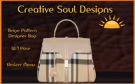 Second Life Marketplace - Creative Soul Designs -Beige Pattern Designer Bag